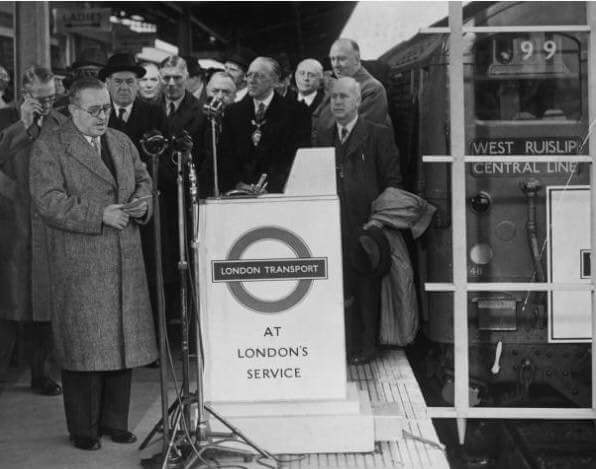 The opening of West Ruislip Underground Station